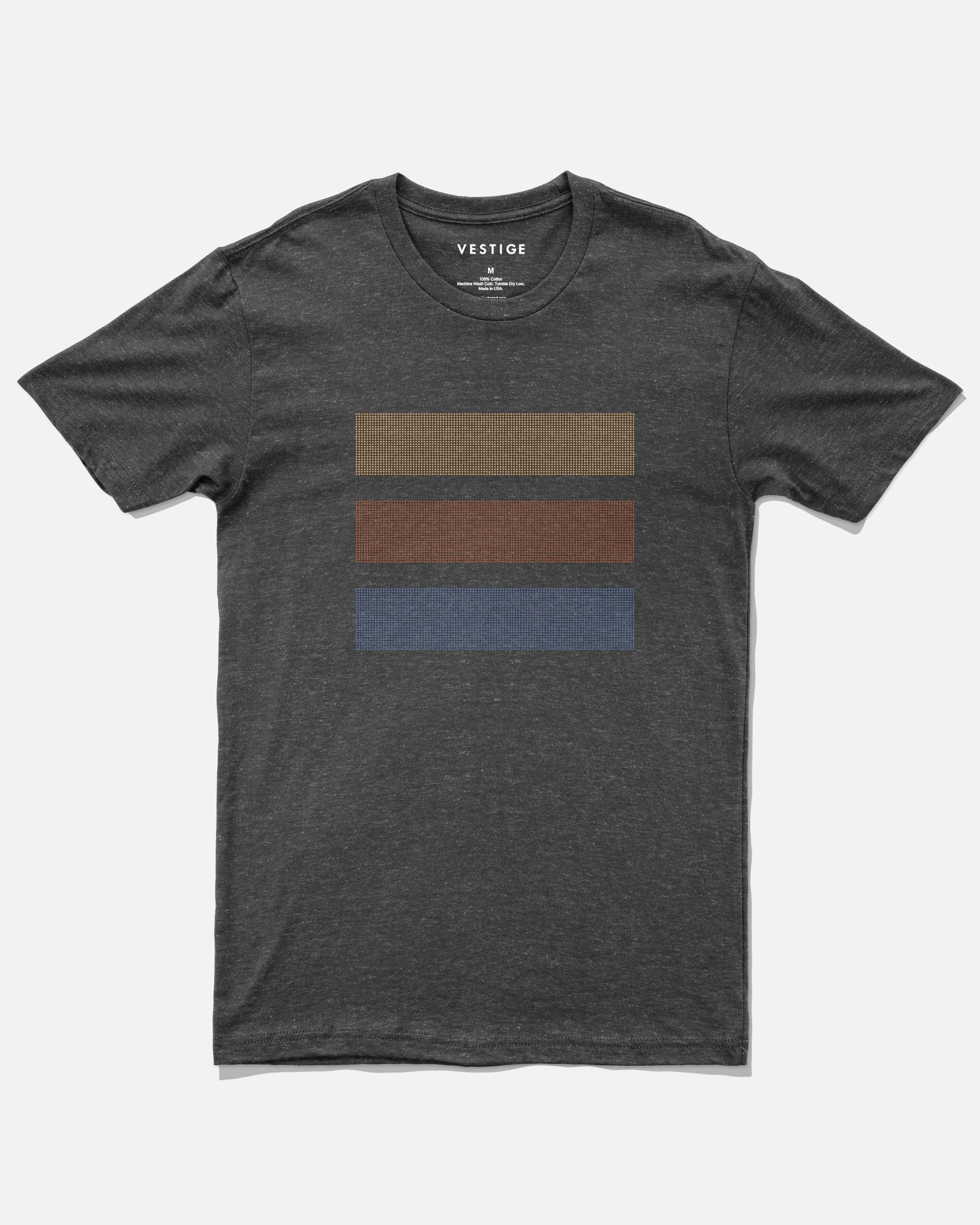 Halftone Bars Tee, Black Tri-Blend – VESTIGE